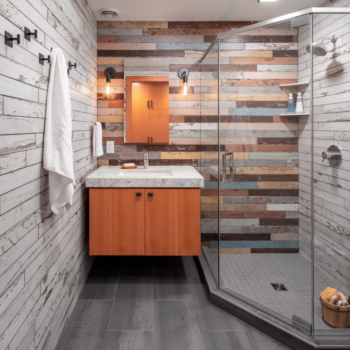 75 Wood-Look Tile Bathroom Ideas You'll Love - April, 2025 | Houzz