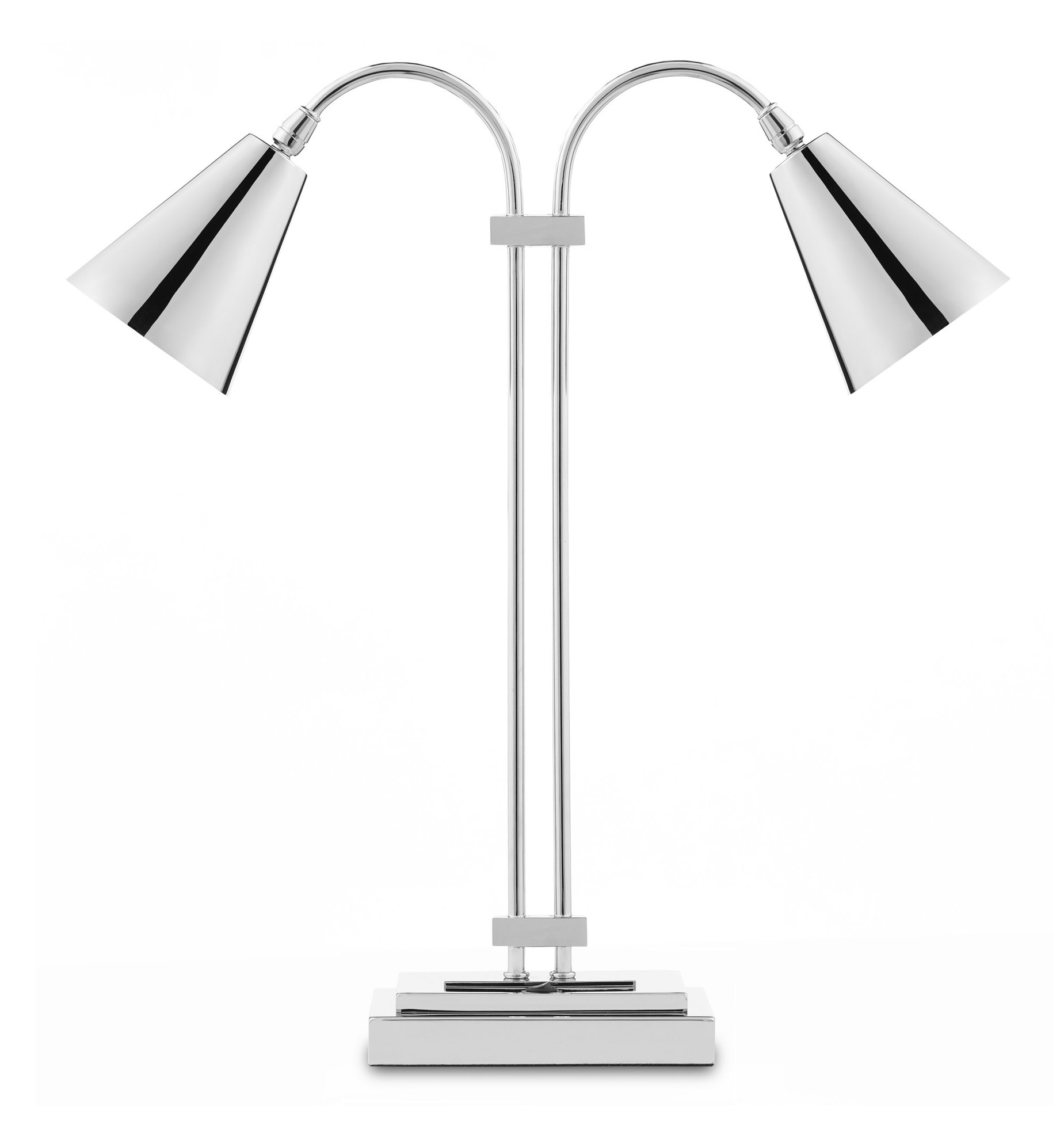 Symmetry Nickel Double Desk Lamp - Transitional - Desk Lamps - by The ...