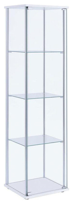 Bellatrix Rectangular 4-shelf Curio Cabinet White and Clear ...