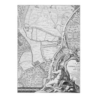 Roque Sectional map of London 1748 Print, 9 x 12 - Contemporary ...