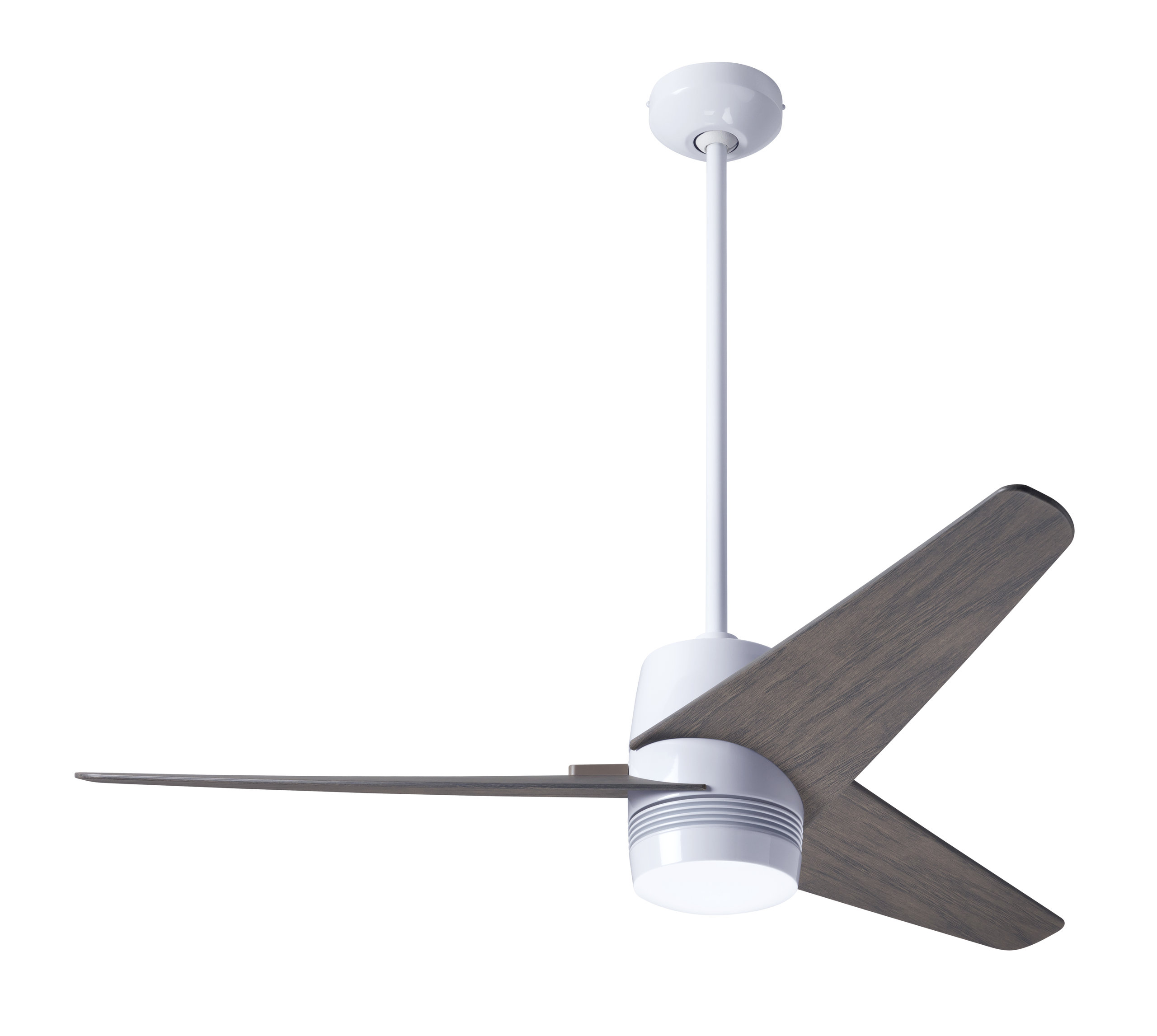Velo DC Fan, Gloss White Finish, 48" Graywash Blades, No Light ...