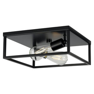 Progress Perimeter 2-Light Flush Mount, Matte Black - Transitional ...