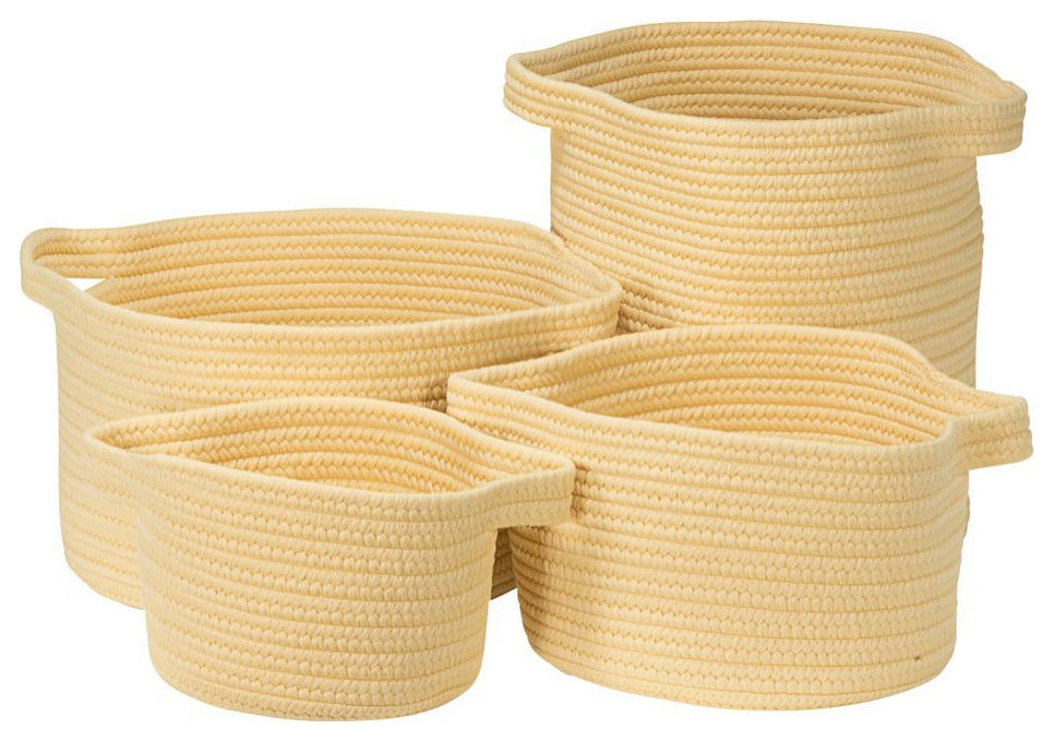 American Farmhouse 4-Piece Basket Set, Daffodil - Traditional - Baskets ...