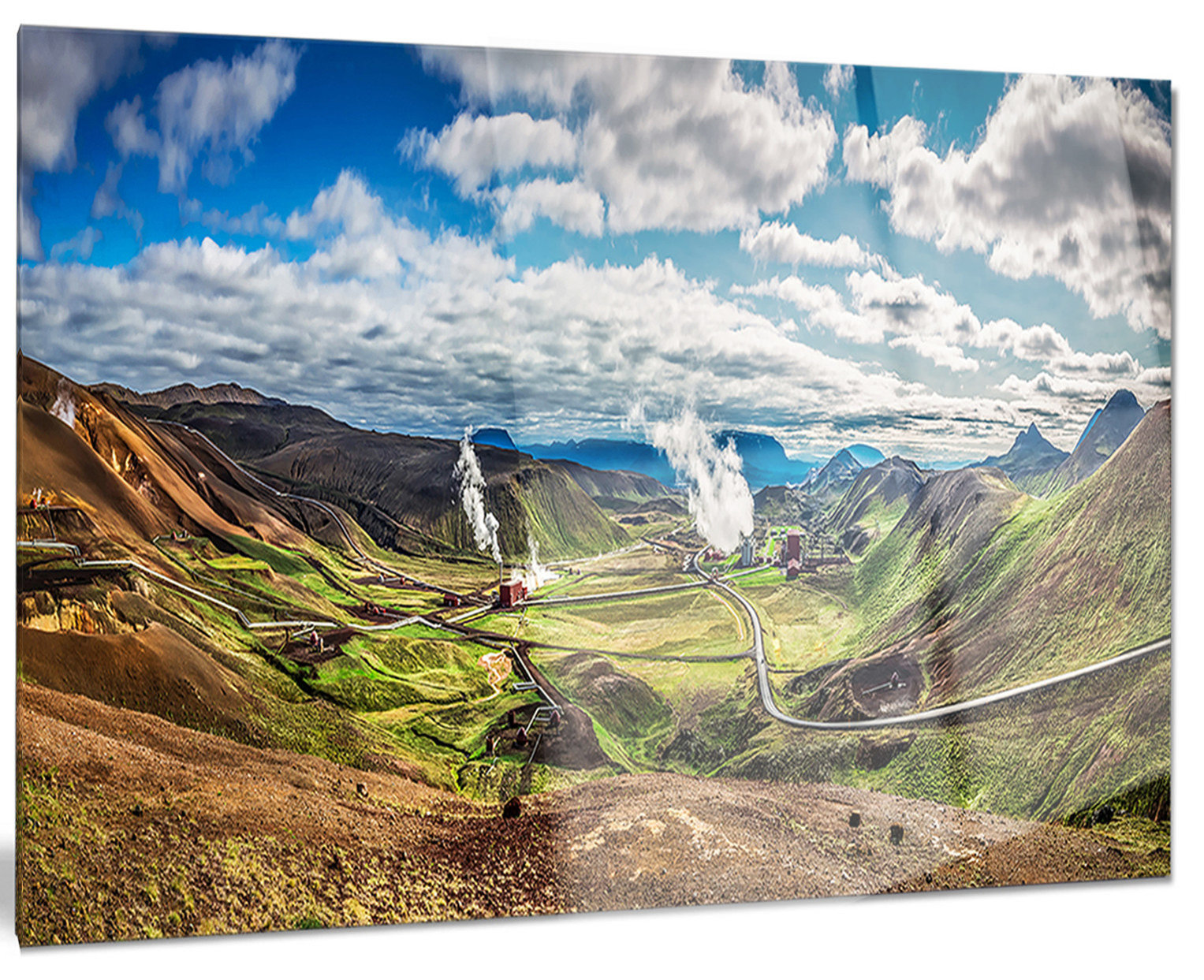 "Geothermal Power Station Panorama" Metal Wall Art, 28"x12 ...