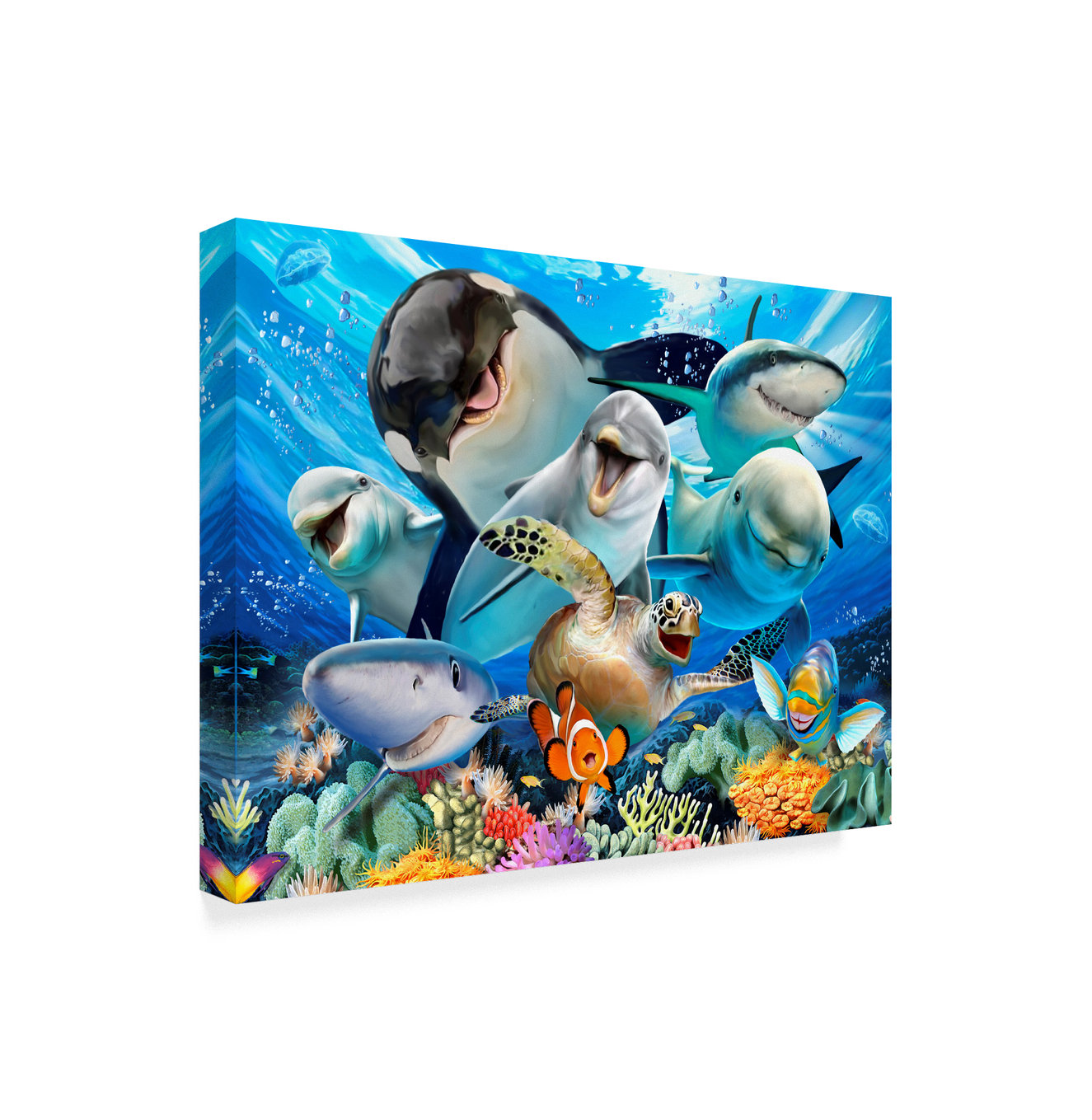 "Happy Reef" by Howard Robinson, Canvas Art, 32"x24" - Beach Style ...