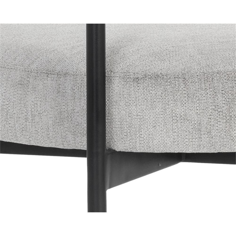 Maklaine Fabric Bar Stool Chair in Stone With Square Seat & Footrest ...