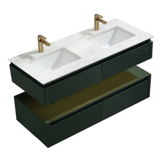 LED Functionality Floating Modern Bathroom Vanity Set, 48 ...