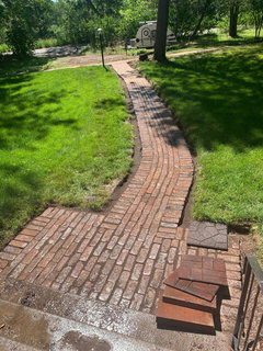 Laying antique pavers
