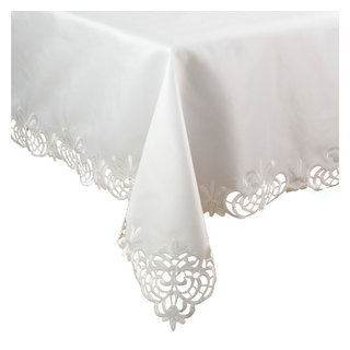 Elegant Tablecloth With Cutwork Design, 70"x180" - Traditional ...