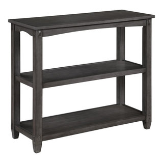 Lane 3-Shelf Console Table in Slate Gray Wood Finish - Transitional ...