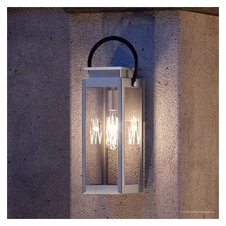Luxury Farmhouse Outdoor Wall Light, Darwin Series, Stainless Steel ...