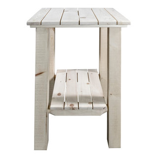 Montana Log Collection Wood Homestead End Table In Ready To Finish ...