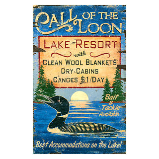 Vintage Sign All of The Loon Lake Resort - Rustic - Novelty Signs - by ...
