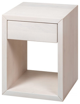 Floating Nightstand Cubic Hugo with Drawer small, White Birch ...