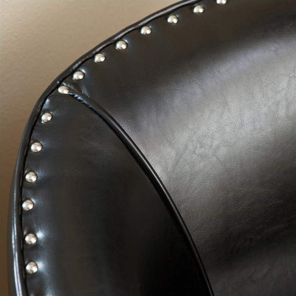 Noble House Jeremy Leather Club Chair in Black - Transitional ...