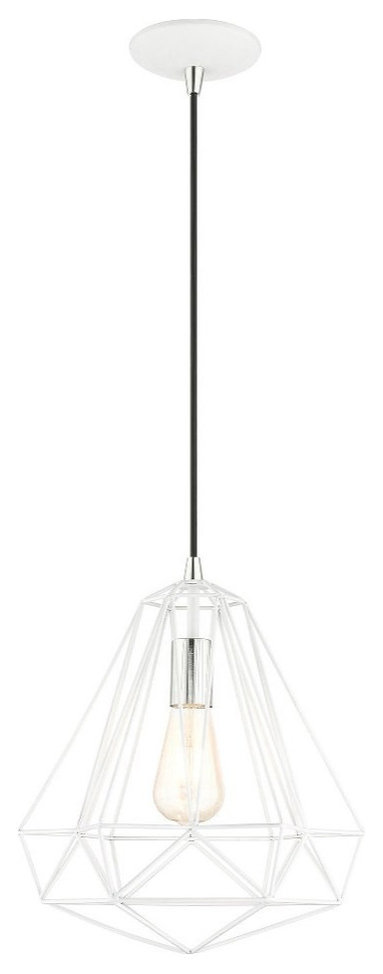1 Light Pendant In Geometric Style-18 Inches Tall and 12.25 Inches Wide ...
