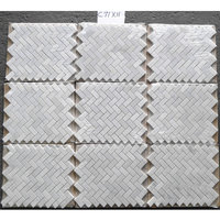 Carrara Herringbone Tile Venato Carrera Marble Mosaic Honed 1x2, 1 ...