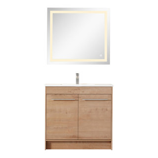 Jenny Oak Natural Vanity Kit, 36" Wide - Contemporary - Bathroom ...