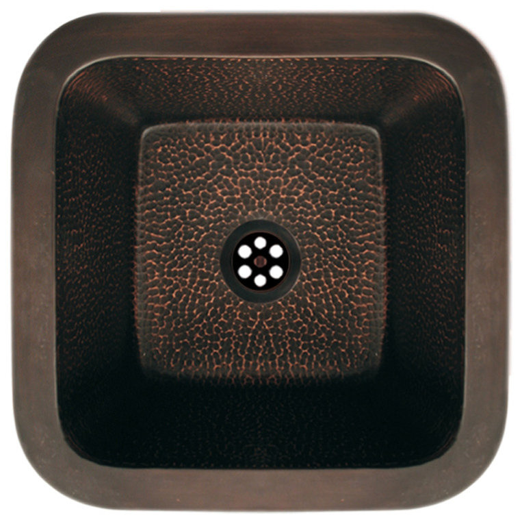Square Drop-in/Undermount Sink,a Hammered Texture ,1 1/2" Center Drain ...