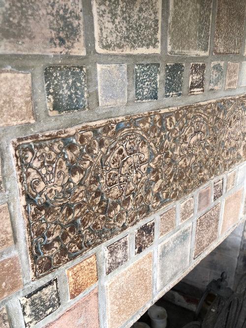 Treating, cleaning a “Batchelder Tile Fireplace”