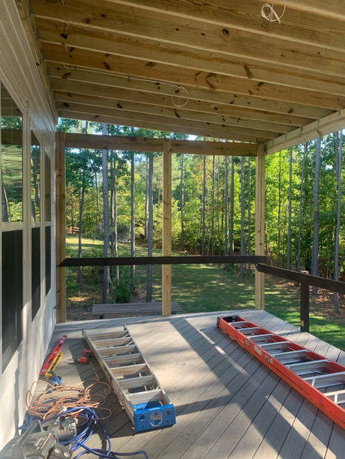 Porch ceiling - straight or slanted?