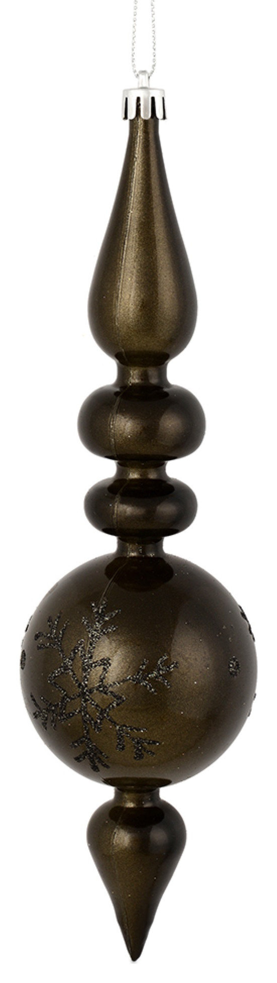 10" Gunmetal Candy Snowflake Finial 4-Pack - Contemporary - Christmas ...