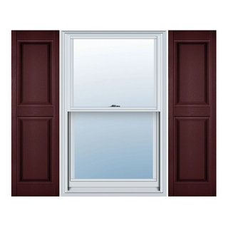 Lifetime Vinyl Custom 2-Equal Raised Panel Shutters, Bordeaux, 72"H x ...