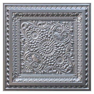 Silver 3D Ceiling Panels, 2'x2' - Rustic - Ceiling Tile - by Dundee Deco | Houzz