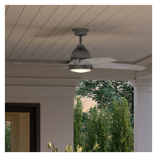 Luxury Urban Loft Ceiling Fan, Aged Nickel - Transitional - Ceiling ...