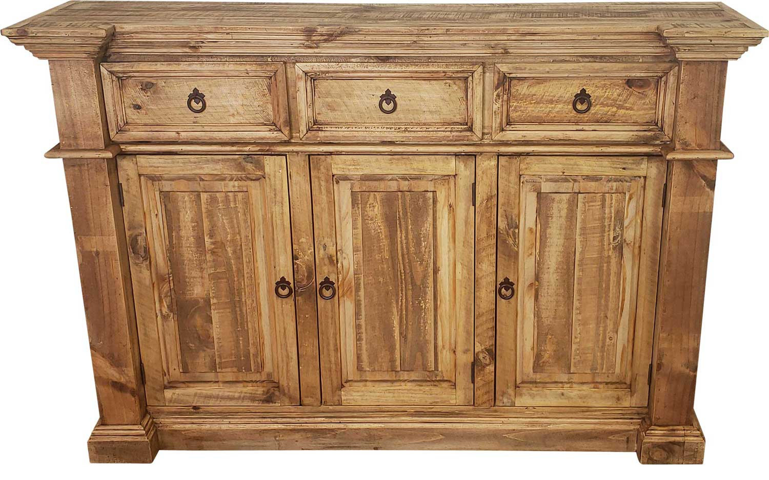 Sofia Rustic Console Cabinet Slightly Distressed - Farmhouse - Console ...