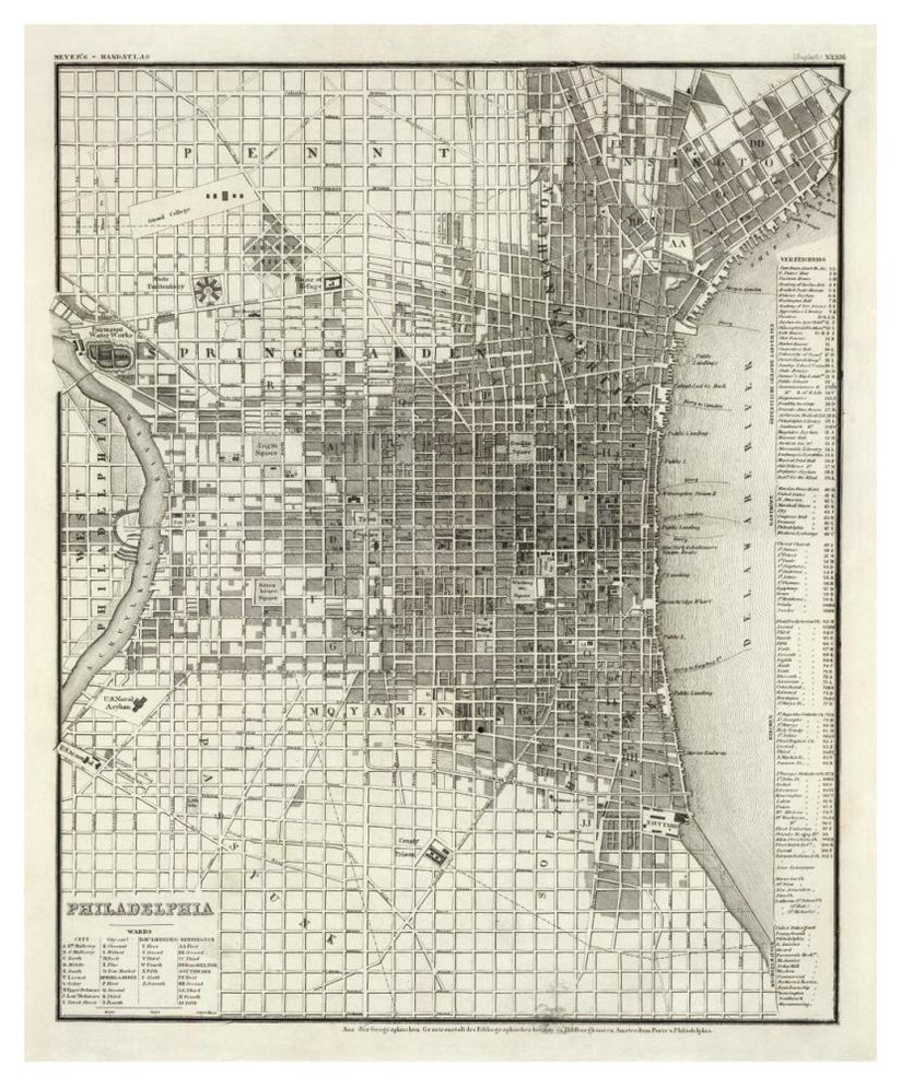 "Philadelphia, 1860" Paper Art, 15"x18", 38"x46" - Contemporary ...