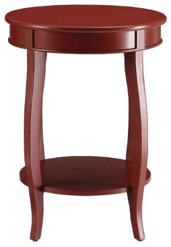 Acme Aberta Accent Table Red Finish - Traditional - Side Tables And End ...