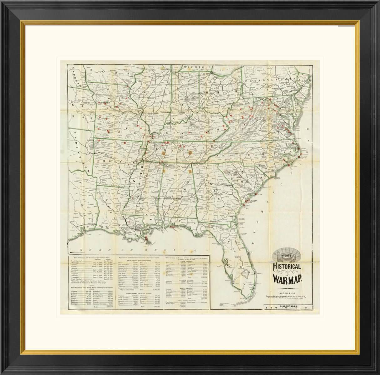"The United States Historical War Map, 1862" by Asher and Company ...