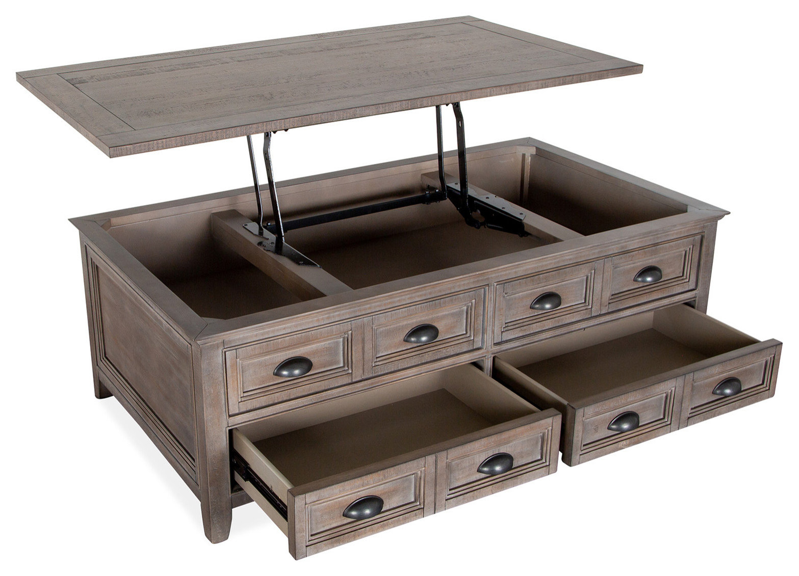 Lift Top Storage Cocktail Table WithCasters - Farmhouse - Coffee Tables ...