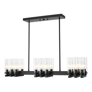 MD46/18MB Edana 36" 18-Light Indoor Matte Black Finish Chandelier ...