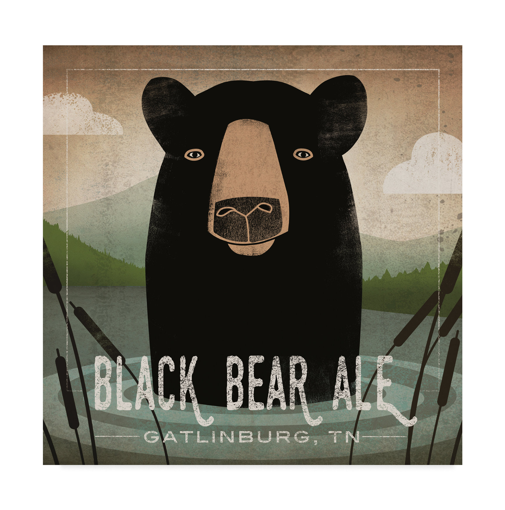 Ryan Fowler 'Skinny Dip Black Bear Ale' Canvas Art, 35"x35" - Rustic - Prints And Posters - by ...