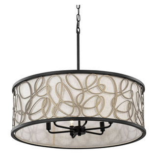 Scribble 6-Light Pendant Matte Black/Artifact - Transitional - Pendant ...