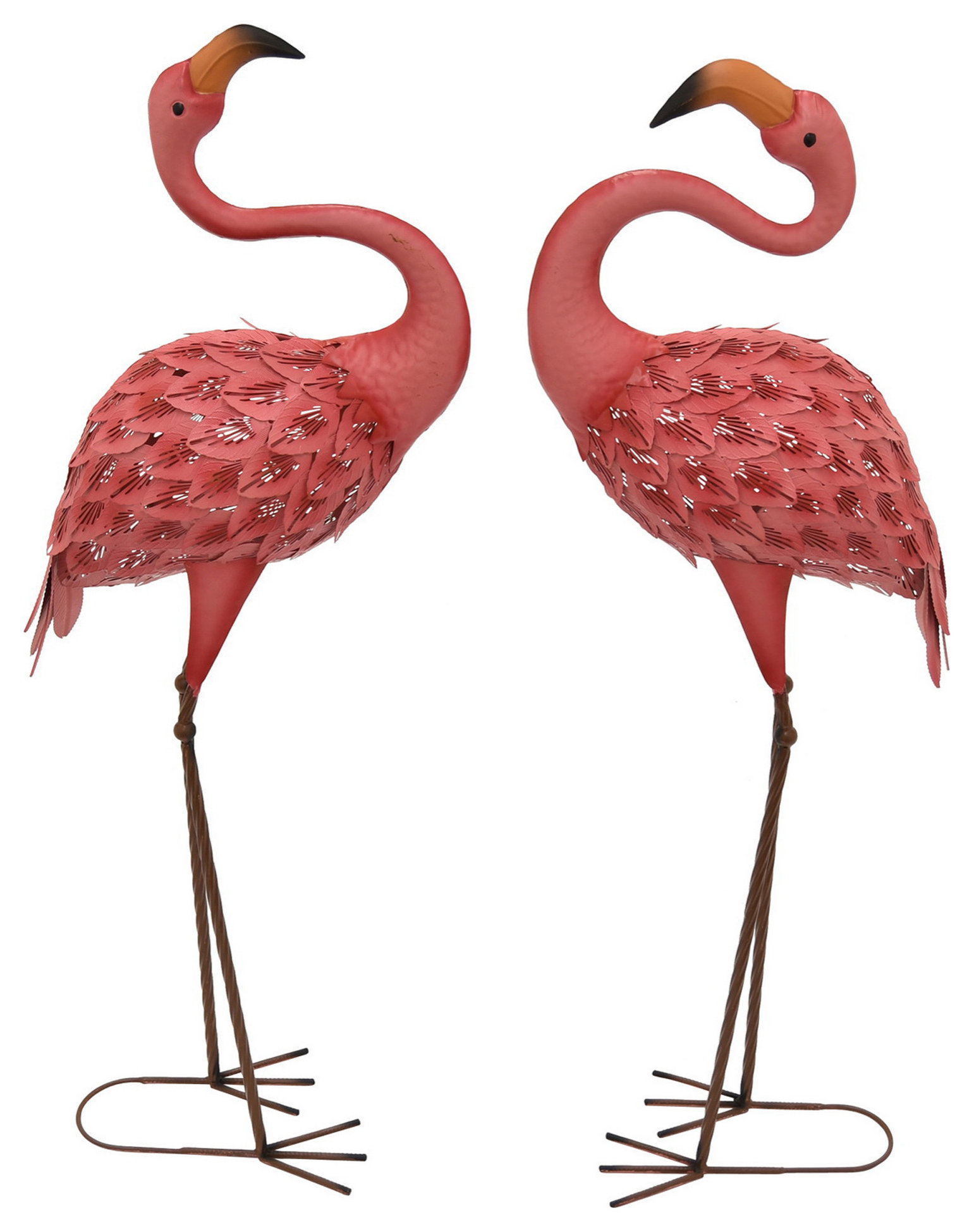 Plutus Brands Metal Flamingo, Pink Metal Set Of 2 - Tropical ...