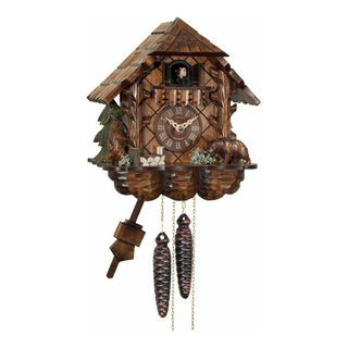 River City Clocks 28-10 One Day Cuckoo Clock Cottage With Hand-carved Bears - Rustic - Cuckoo ...