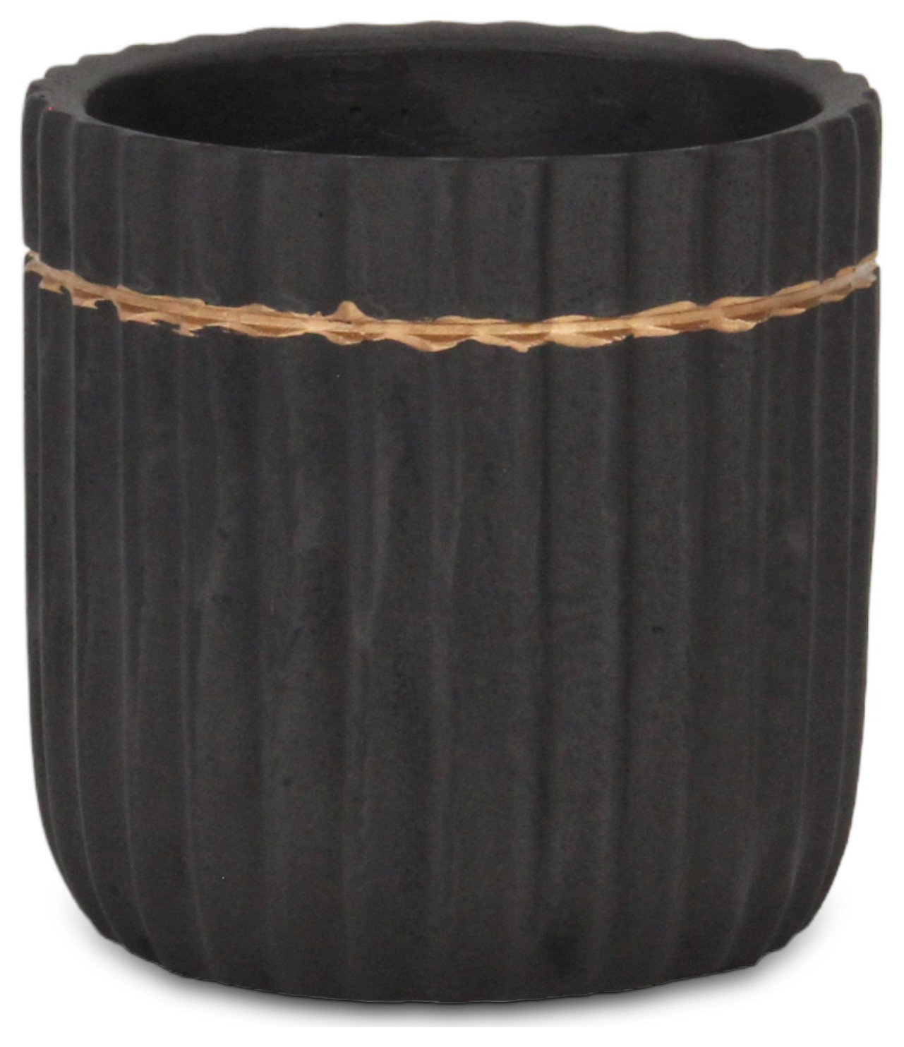 Gold Trimmed Ridged Ceramic Pot - Large - Transitional - Outdoor Pots ...