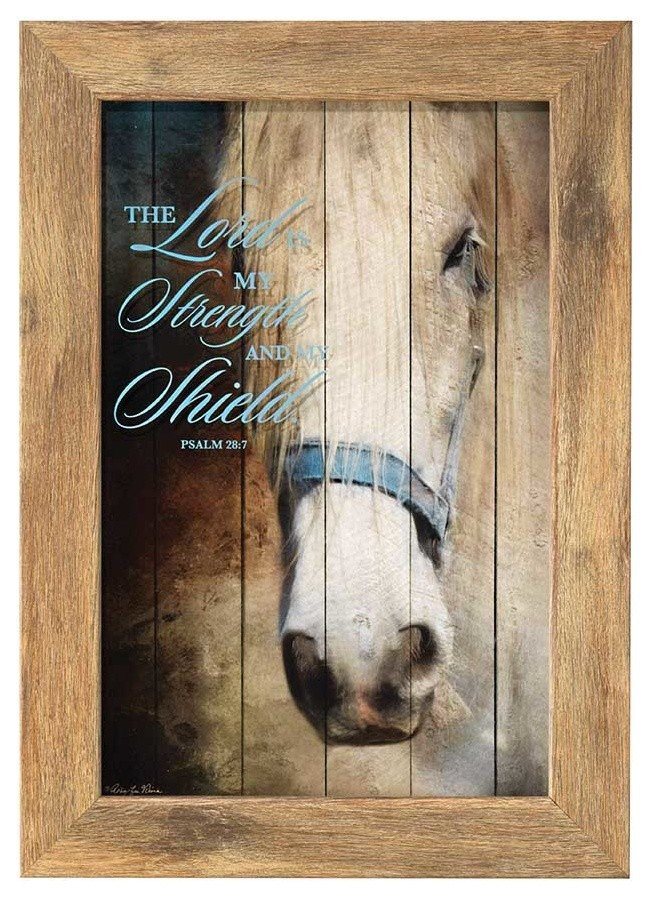 Framed Wall Art, Gray Mare Psalm 28:7, 16"x22" - Farmhouse - Prints And ...