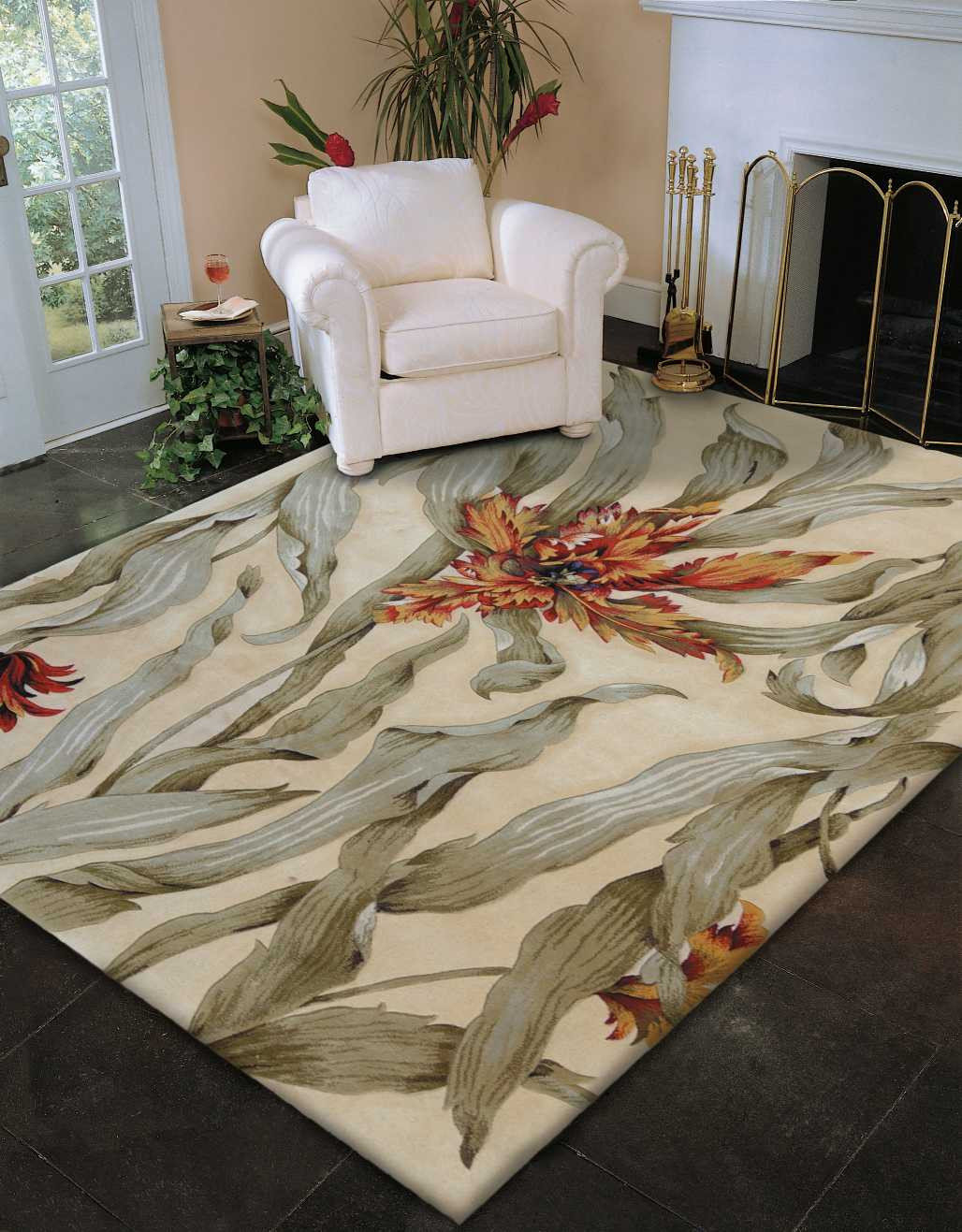Nourison Tropics TS01 Area Rug, Ivory, 8' x 11' - Tropical - Area Rugs ...