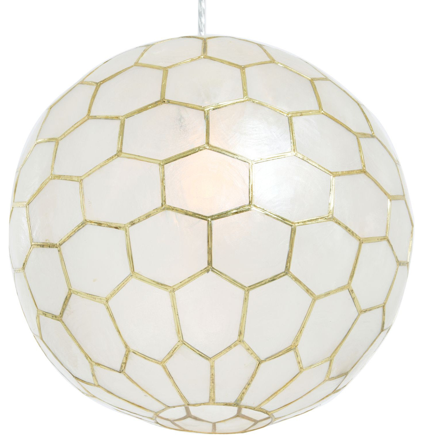 Capiz Honeycomb Globe Pendant Light, Capiz White Seashells, Antique ...