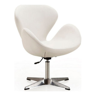 Raspberry Faux Leather Height Adjustable Chair in White - Modern ...
