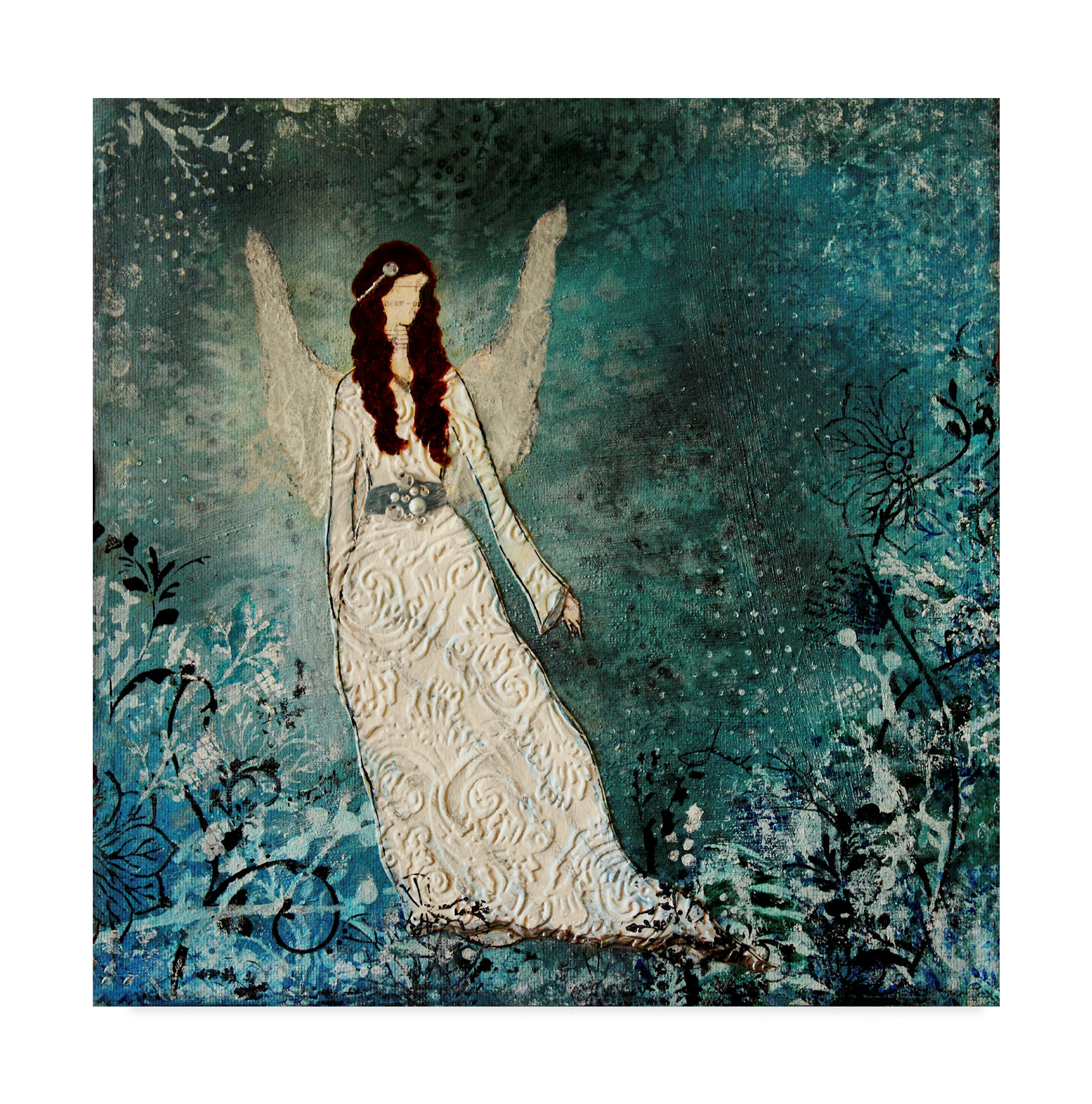 Janelle Nichol 'Winter Angel' Canvas Art, 18"x18" - Contemporary ...