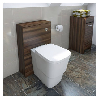 Clarity walnut back to wall toilet unit with contemporary toilet and ...