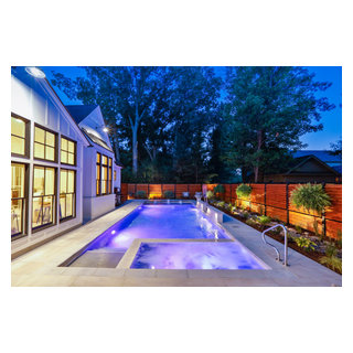 Lemont, IL Rectilinear Pool with Interior Hot Tub - Traditional - Pool ...