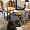 Round Black Teak Wood Pedestal Side Table | La Forma Irune - Transitional - Side Tables And End ...