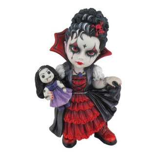 Cosplay Kids Vampire Girl Holding A Vamp Doll Statue - Contemporary ...