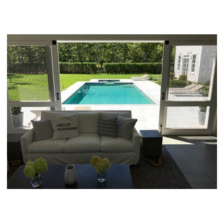 French Grey Pebble Sheen w/ Rodio Tile and Grey Granite Patio - Beach ...